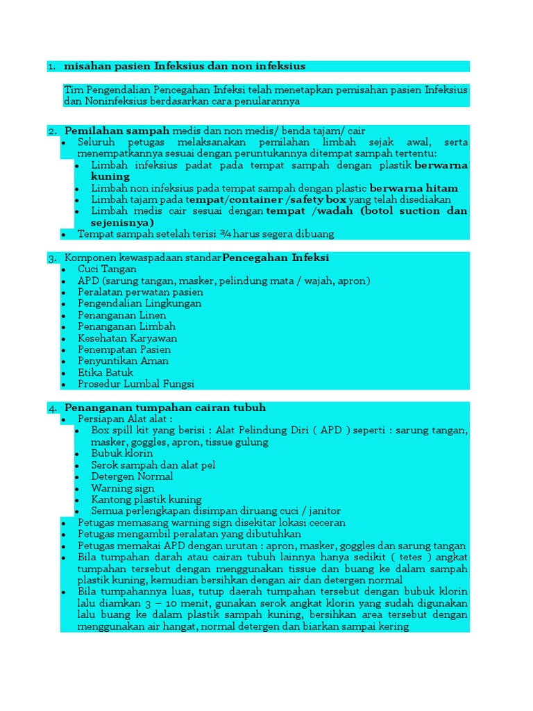 Misahan Pasien Infeksius Dan Non Infeksius | PDF