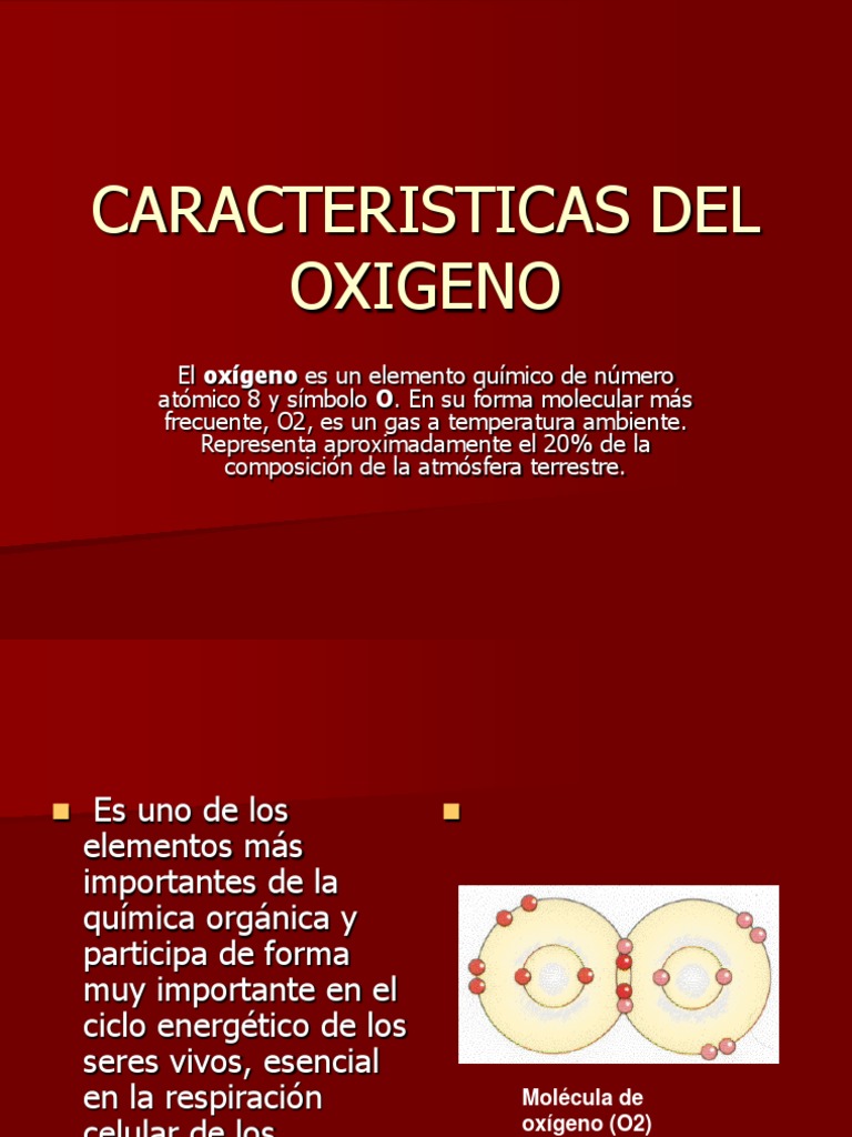 Caracteristicas Del Oxigeno | PDF | Hipoxia (médica) | Oxígeno