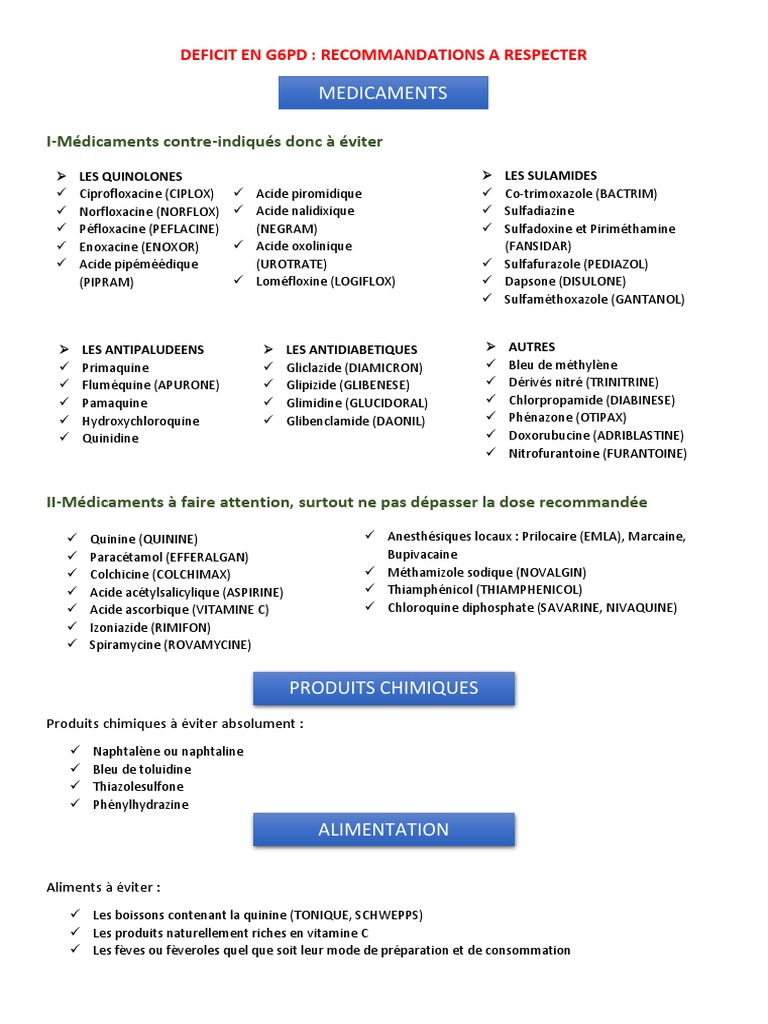 Deficit en g6pd | PDF | RTT | Paludisme