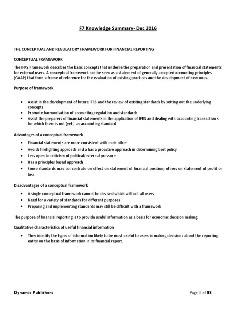 F7 Revision Notes MAR17 PDF | PDF | Intangible Asset | International ...