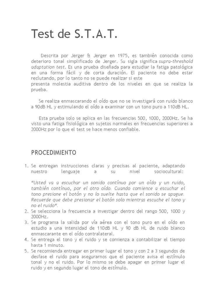 Test de STAT | PDF | ruido | Sonido