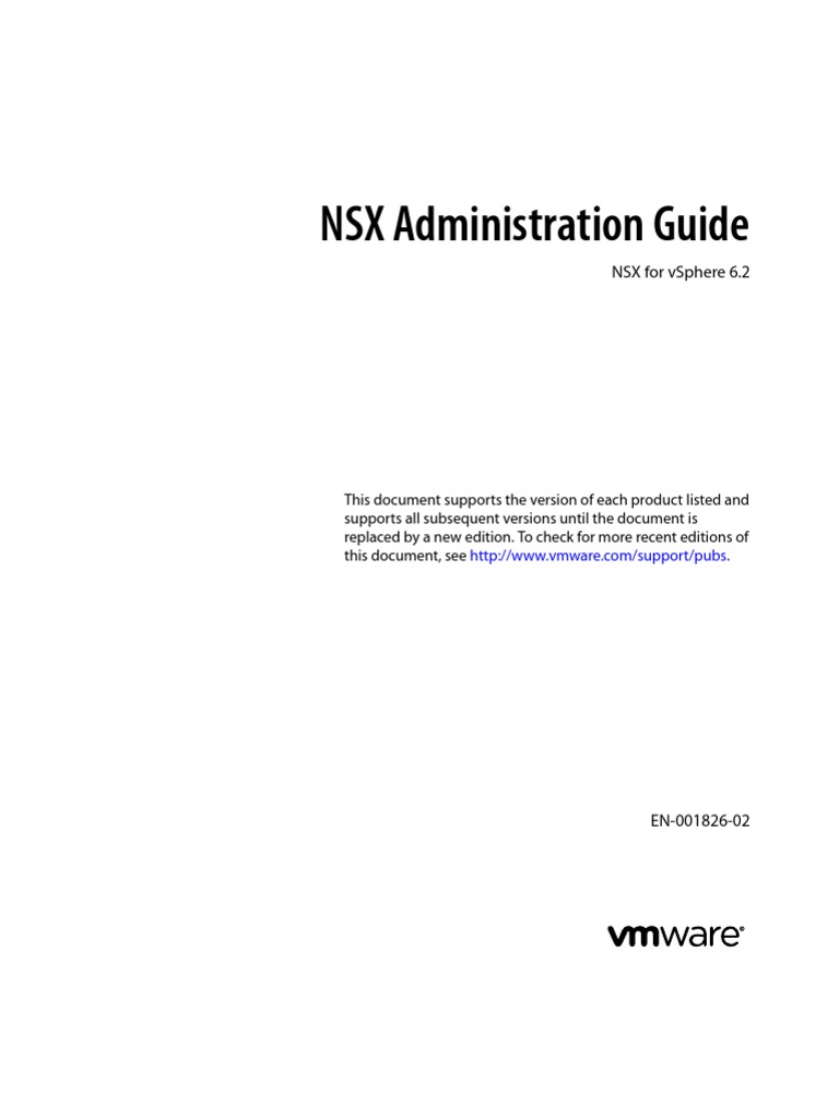 NSX Administration Guide NSX For Vsphere 6.2 | PDF | Virtual Private Network | Computer Network