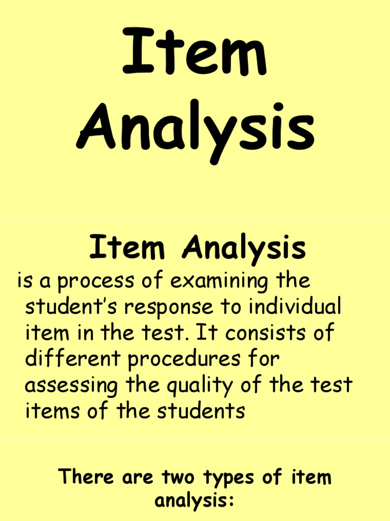 Item Analysis | PDF | Multiple Choice | Evaluation Methods