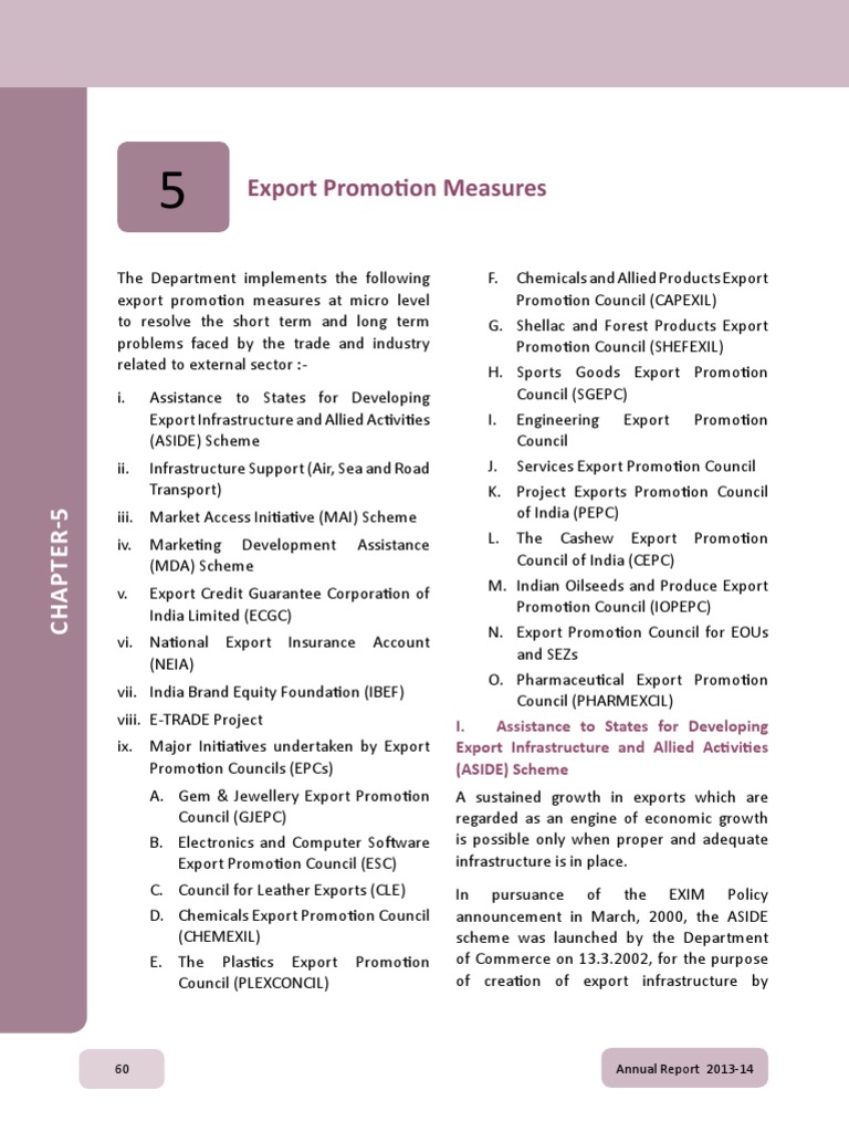 Export Promotion Measures 2013-14 | PDF | Underwriting | Containerization