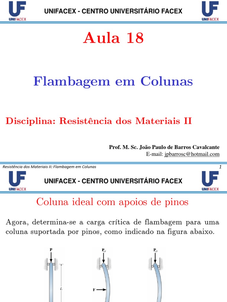 Aula 18 - Flambagem em Colunas | Download grátis PDF | Flambagem ...