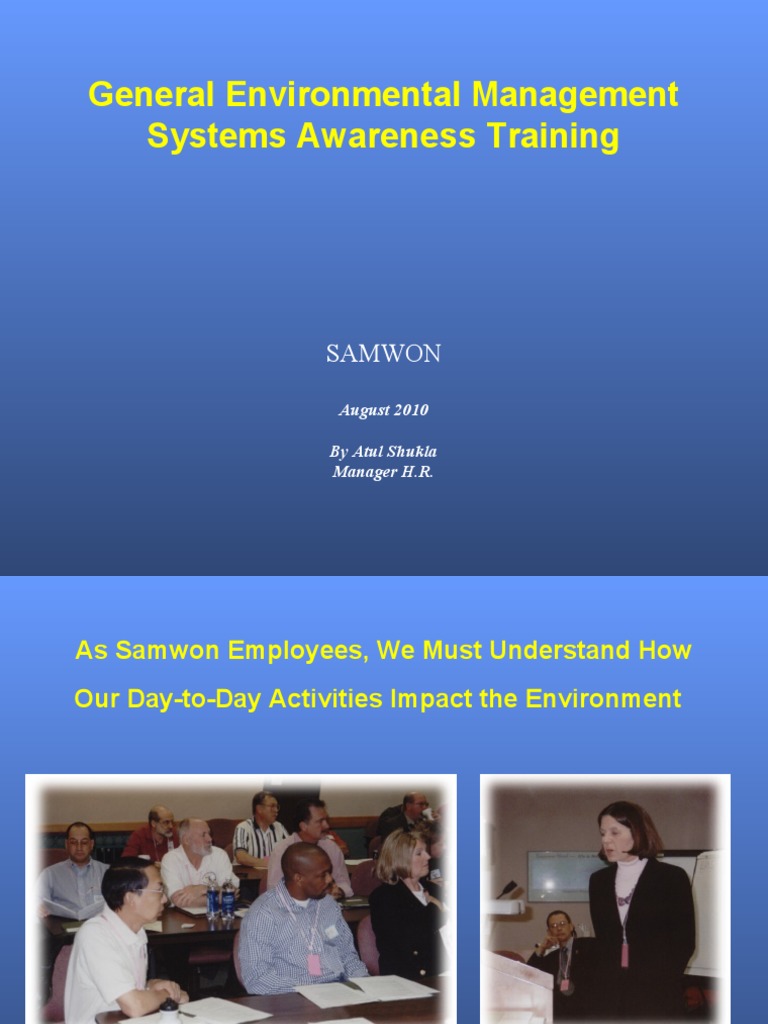 General Environmental Management Systems Awareness Training: Samwon ...