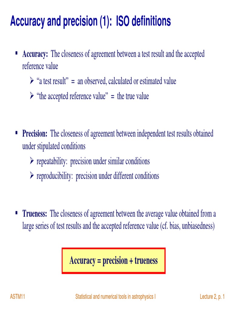 Accuracy Precision Trueness | PDF | Accuracy And Precision | Errors And ...