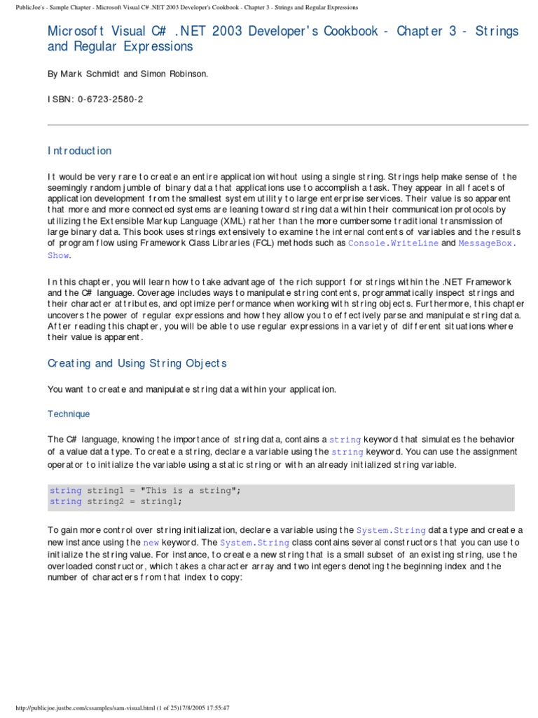 C# Strings and Regular Expressions PDF | PDF | String (Computer Science) | C Sharp (Programming ...