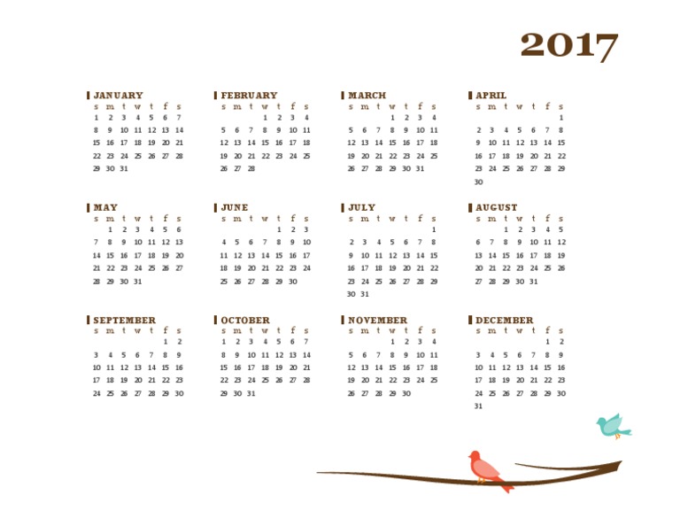 2017 Calendar | PDF