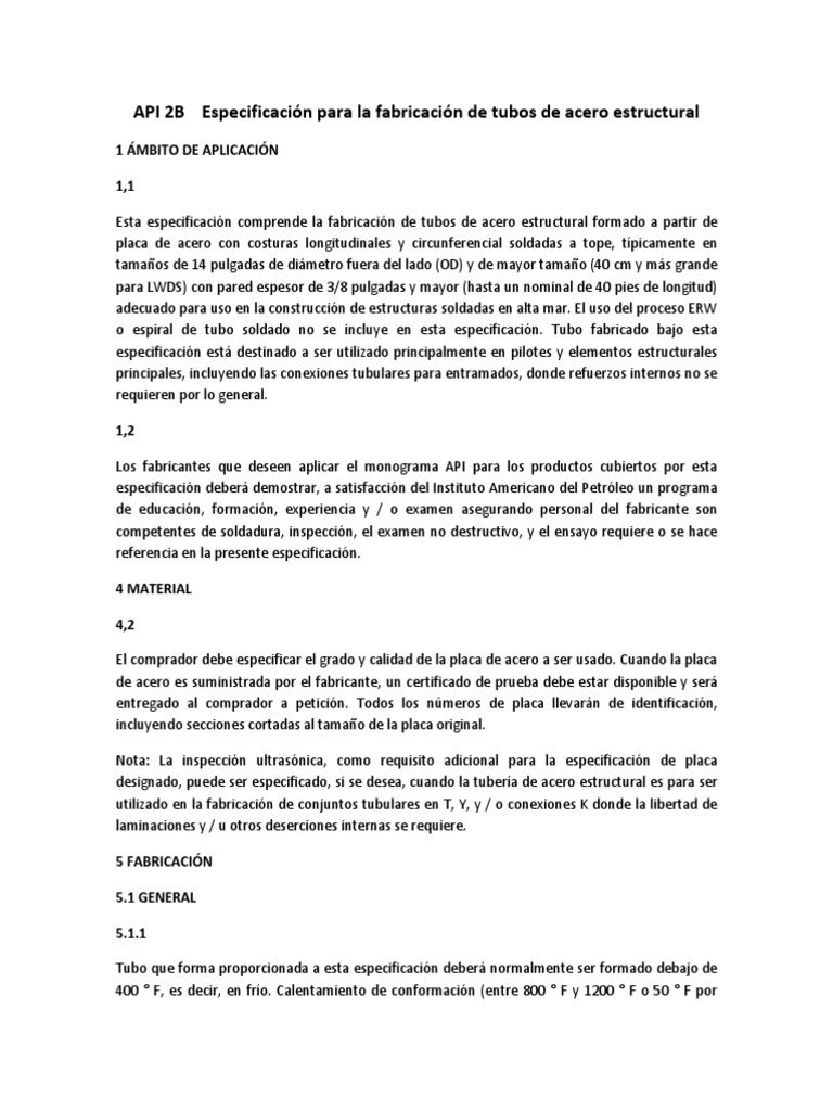 API 2B Español | PDF | Soldadura | Construcción