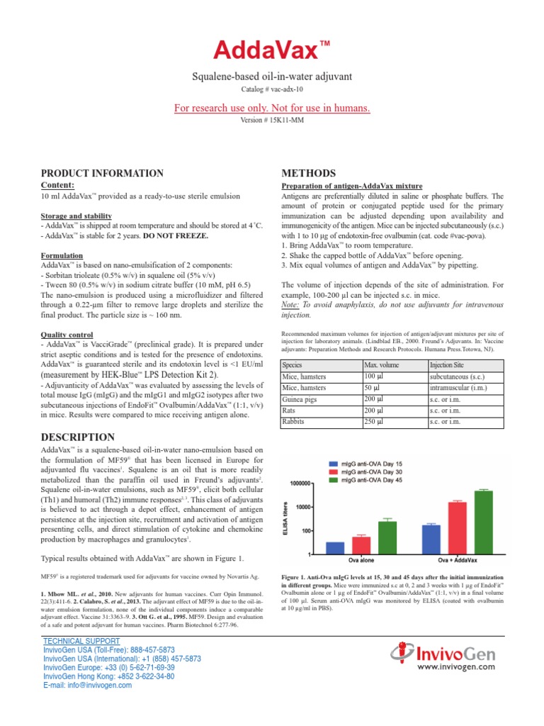 Adda Vax | PDF | Adjuvant | Immunology