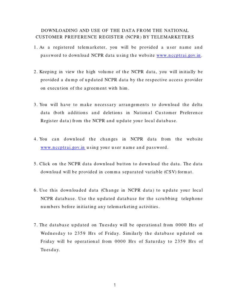 Procedure For Downloading of NCPR Data PDF | PDF | Computers ...