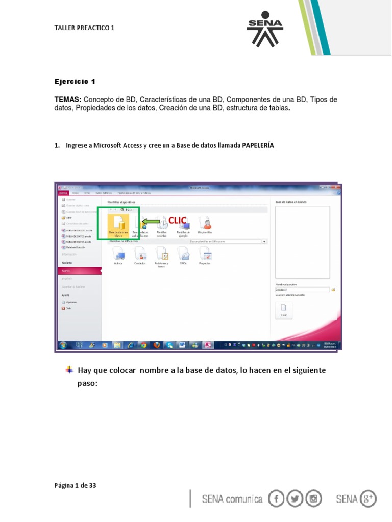 Taller Practico 1 | PDF | Tabla (base de datos) | Point and Click