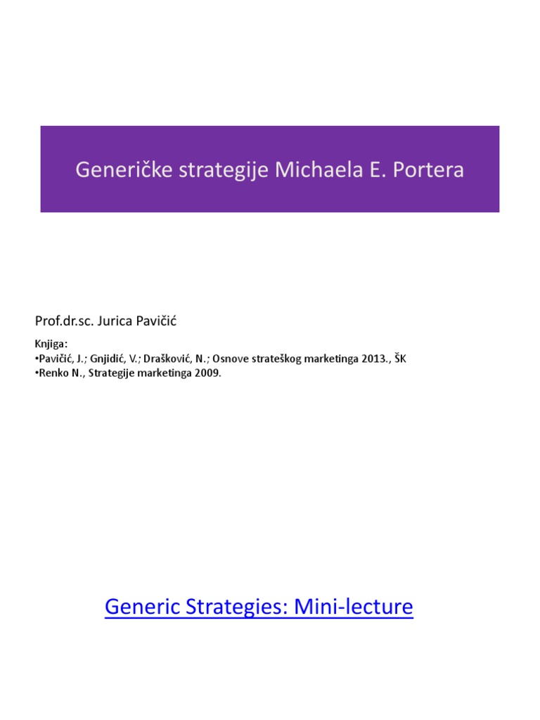 Generičke Strategije | PDF