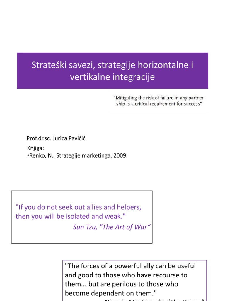 9. Strateski savezi, strategije horizontalne i vertikalne integracije.pptx