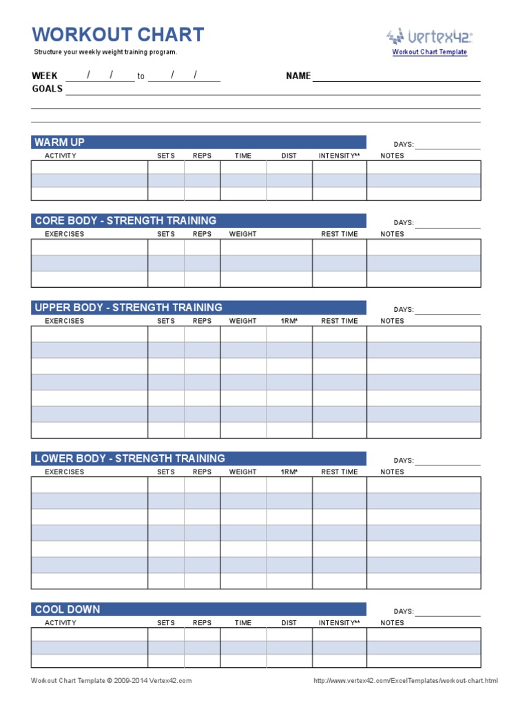 Workout Chart | PDF | Strength Training | Weight Training