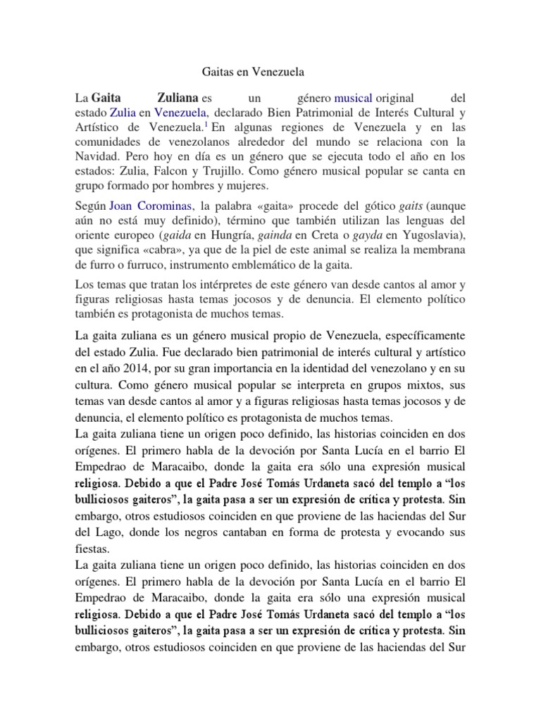 Gaitas en Venezuela | PDF | Instrumentos musicales | Ocio