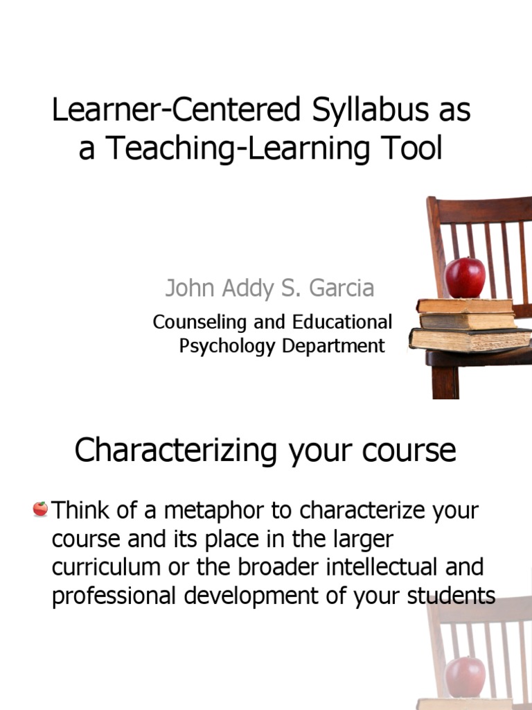 Learner-Centered Syllabus As A Teaching-Learning Tool: John Addy S ...