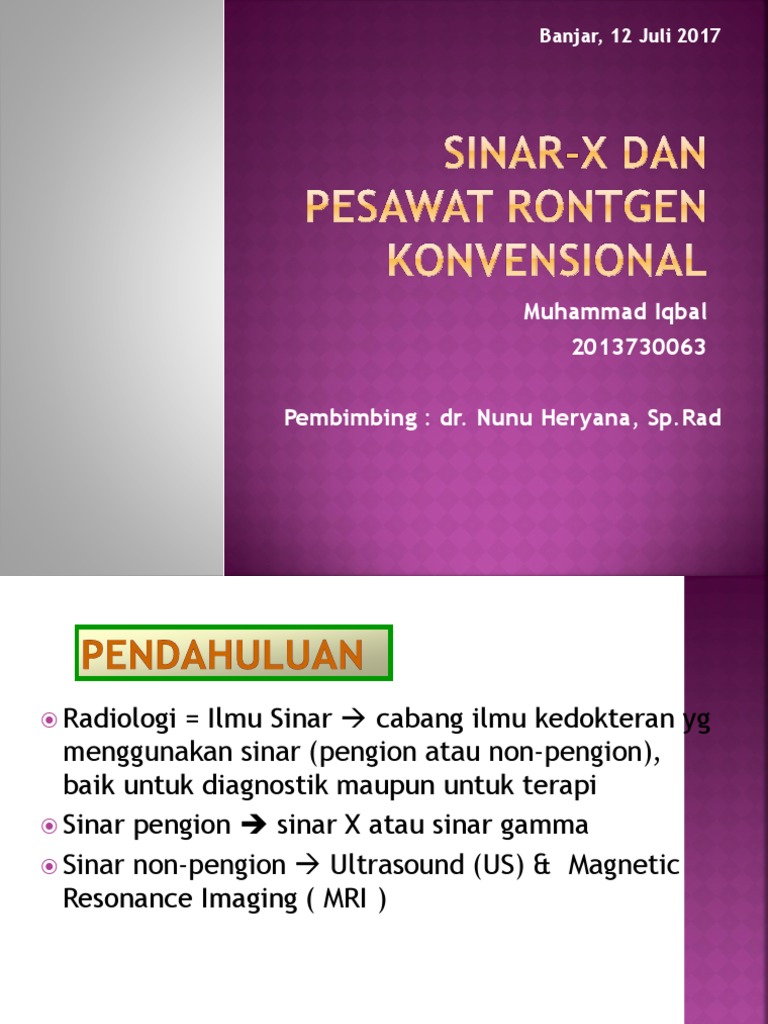 Sinar-X Dan Pesawat Rontgen Konvensional | PDF