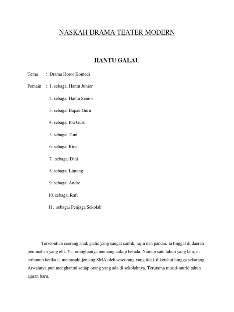 Naskah Drama Teater Modern | PDF