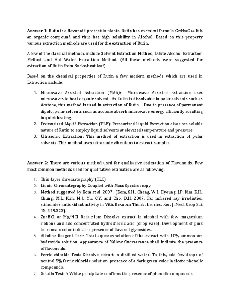 Rutin Extraction | PDF | Solubility | Solution