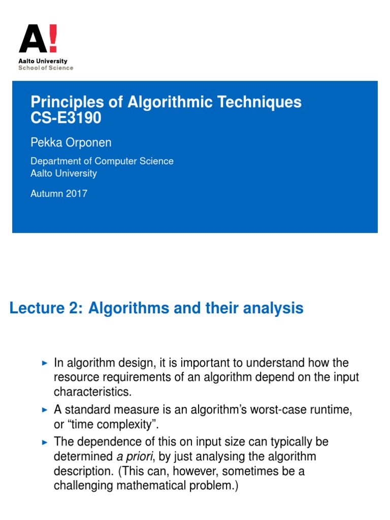 CS-E3190 Lect02 PDF | PDF | Algorithms | Array Data Structure