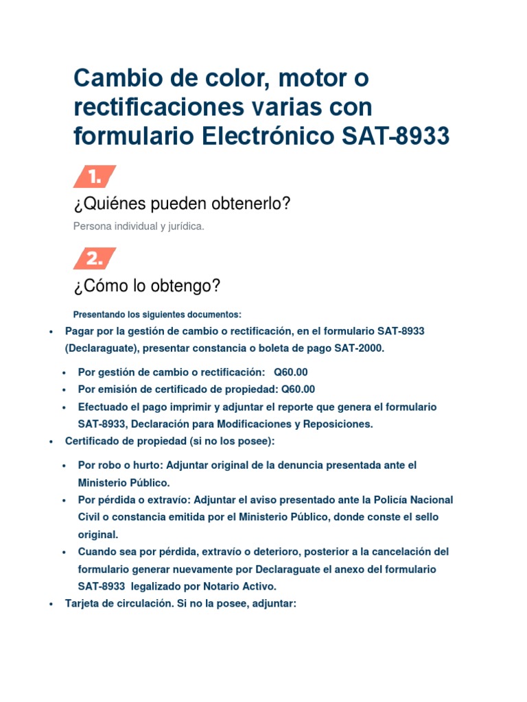 Cambio de Color, o Motor Requisitos | PDF | Factura | Propiedad