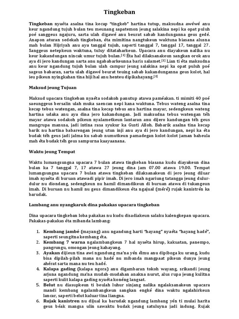 Adat Istiadat Sunda Tingkeban | PDF