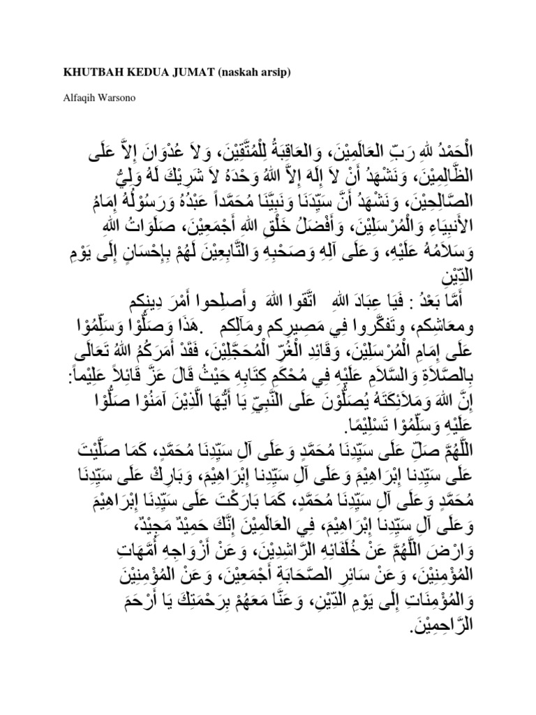 Khutbah Kedua Jumat | PDF