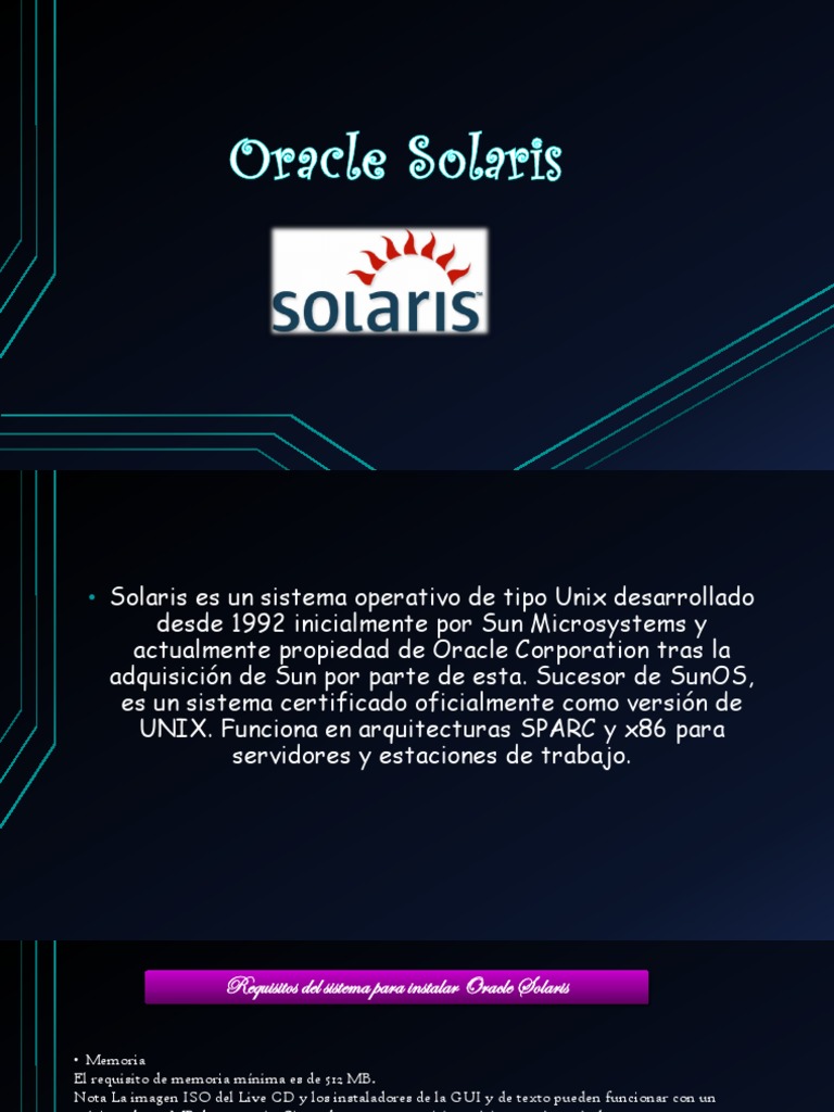 Oracle Solaris | PDF | Áreas de informática | Hardware de la computadora