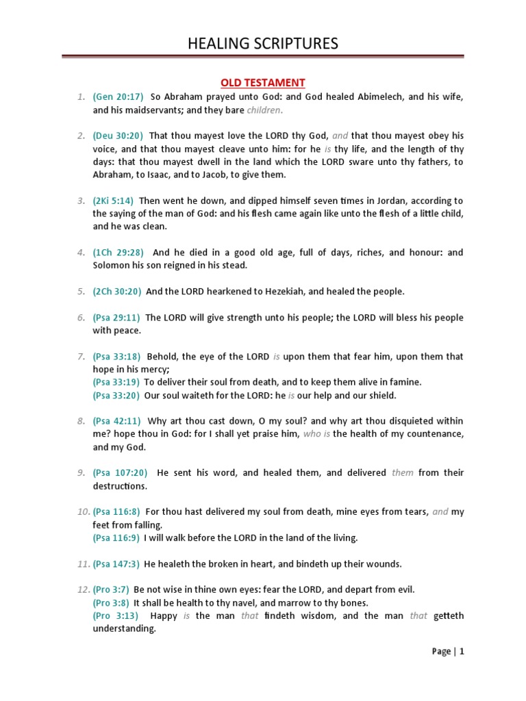 Bible Healing Scriptures Update | PDF | Jesus | Saint Peter
