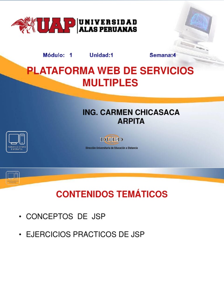 JSP 4a Semana Plagt - Web PDF | PDF | Páginas del servidor Java | Java (lenguaje de programación)