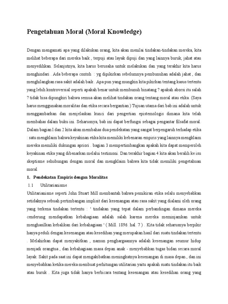 Moral Knowledge | PDF