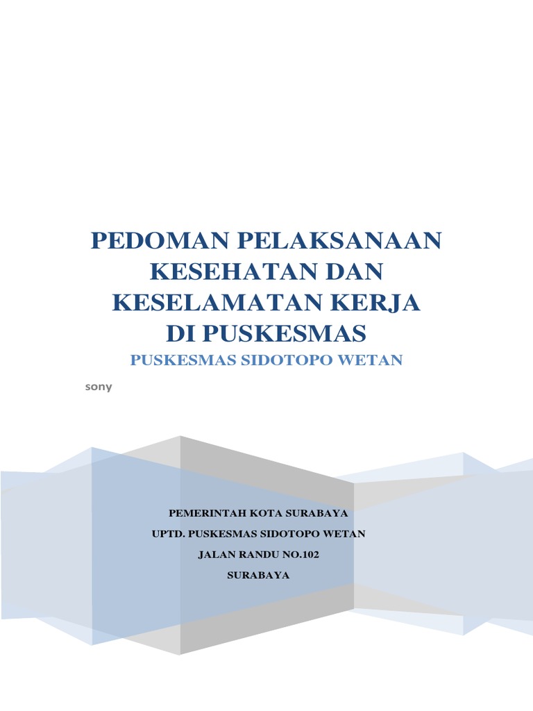 Pedoman k3 Puskesmas | PDF