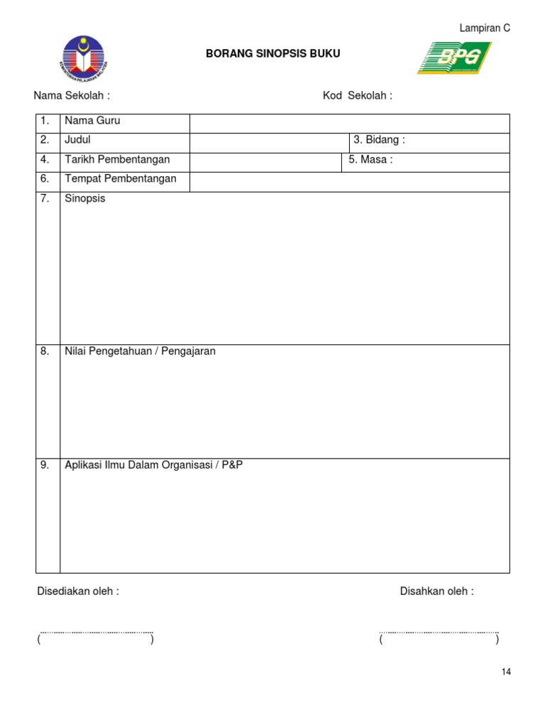 Borang Sinopsis Buku | PDF