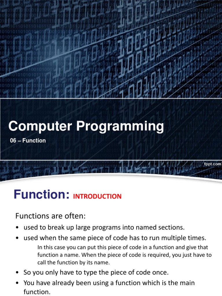 06 Function Pdf Parameter Computer Programming Subroutine