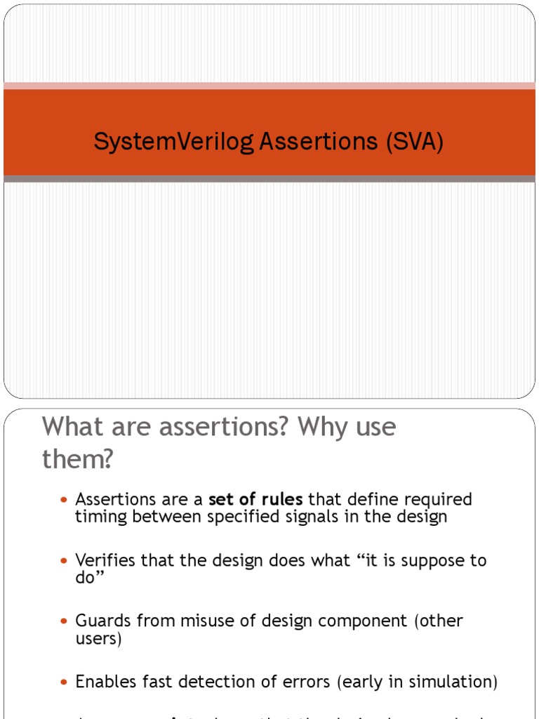 SVA Assertions Guide: Everything You Need to Know | PDF | Theoretical ...