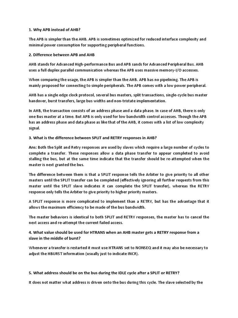 APB protocol | Communications Protocols | Bandwidth (Computing)