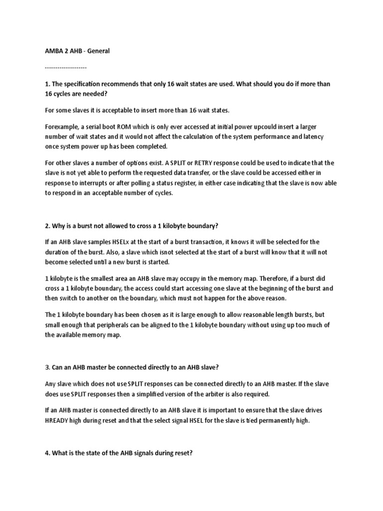 AHB Interview Questions | PDF | Input/Output | Digital Technology