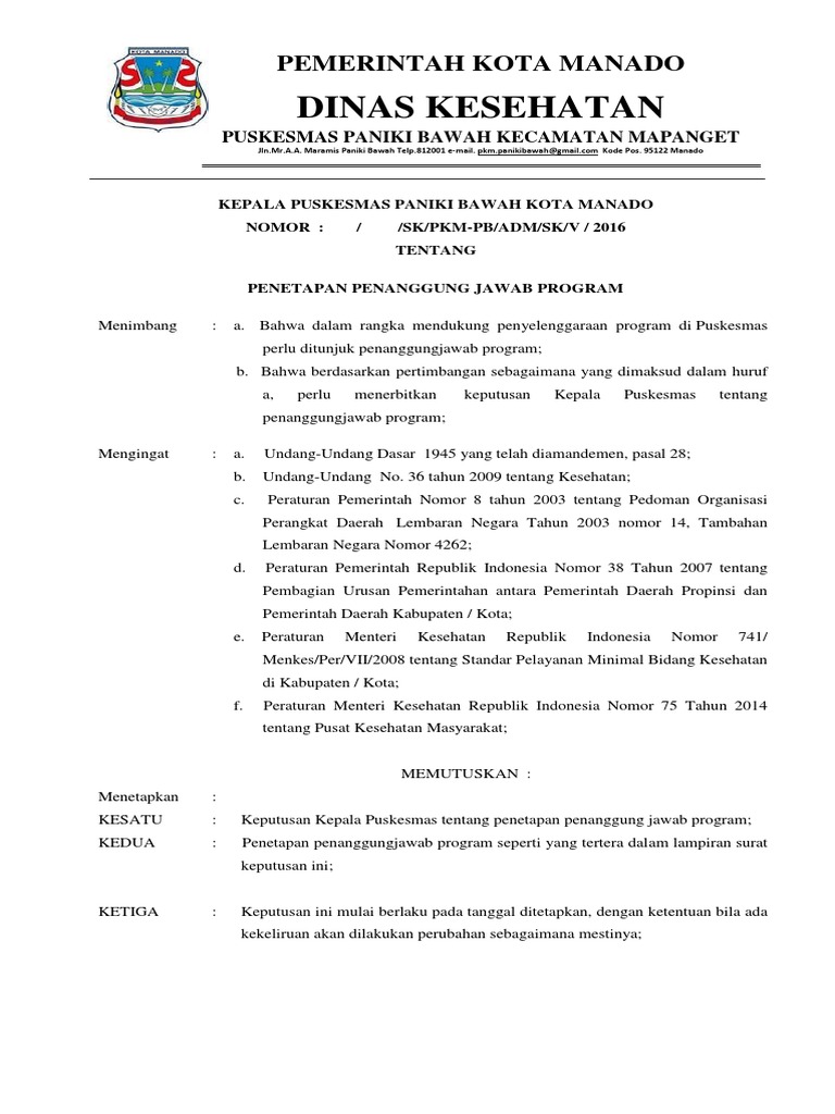 SK Pemegang Program | PDF