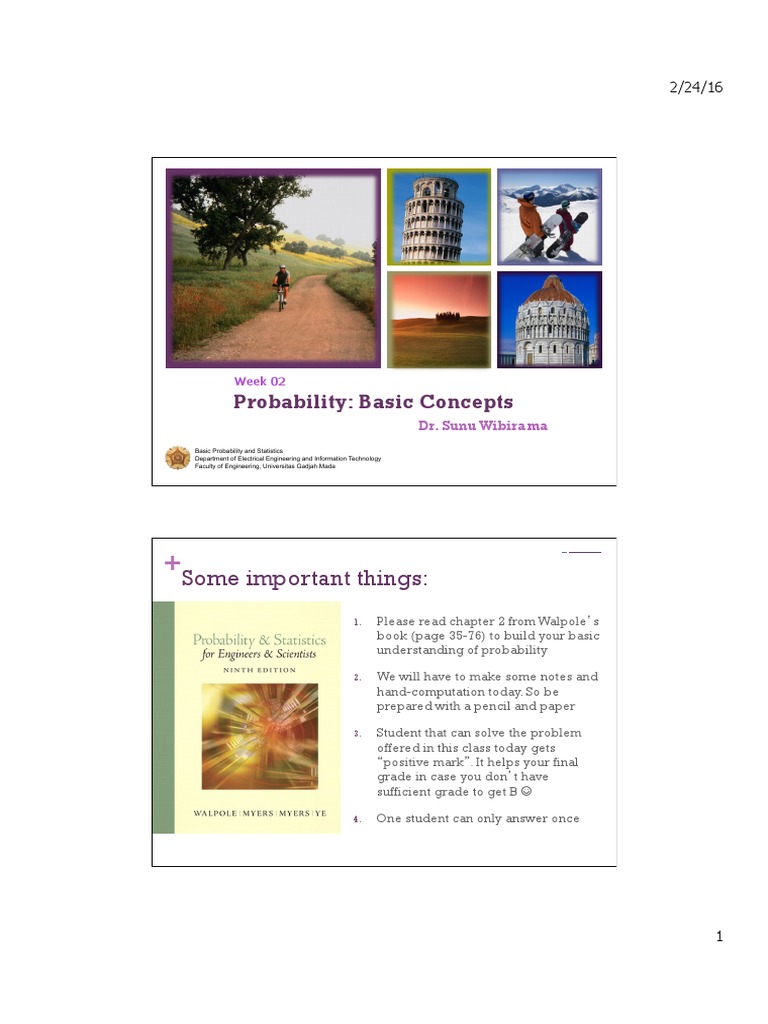Probability Basics | PDF | Probability Theory | Intersection (Set Theory)