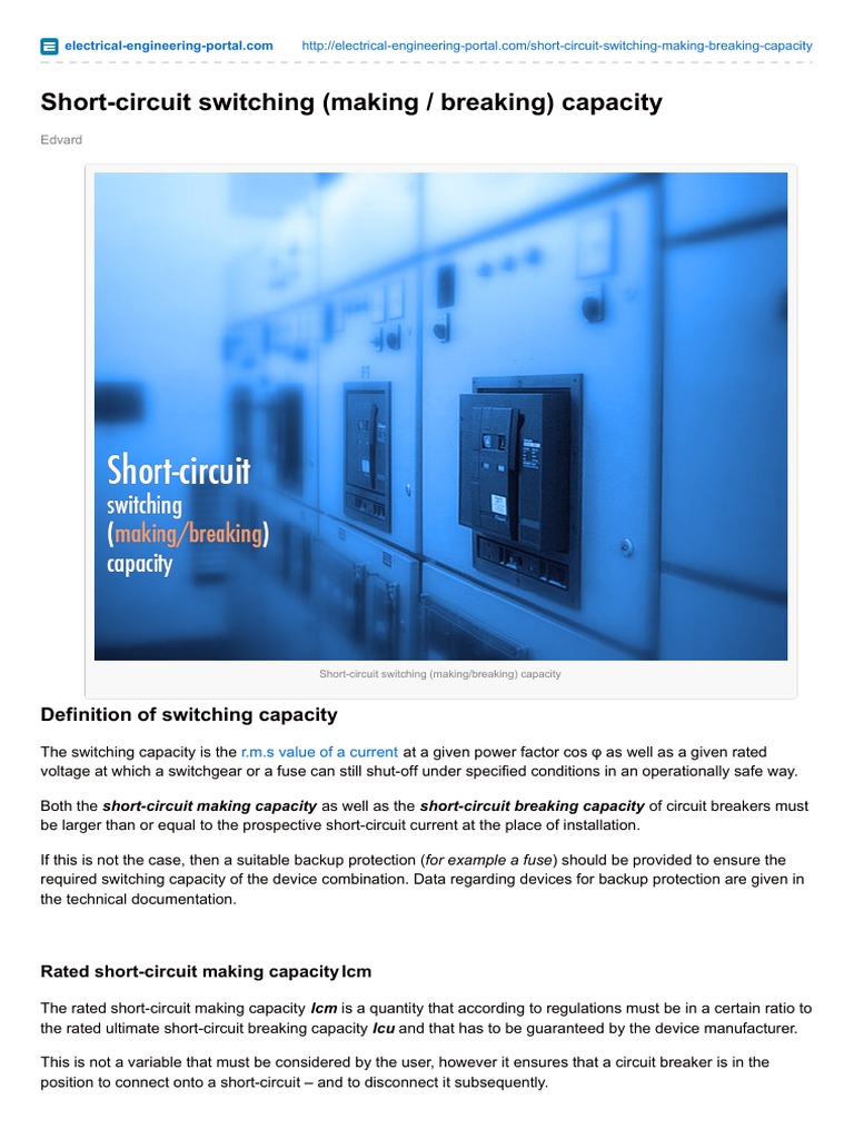 Shortcircuit Switching Making Breaking Capacity | PDF | Fuse ...