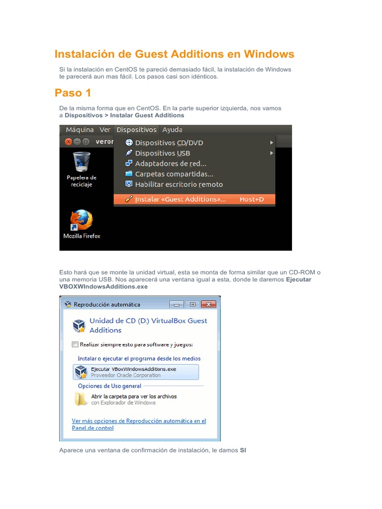 Instalación de Guest Additions en Windows | PDF