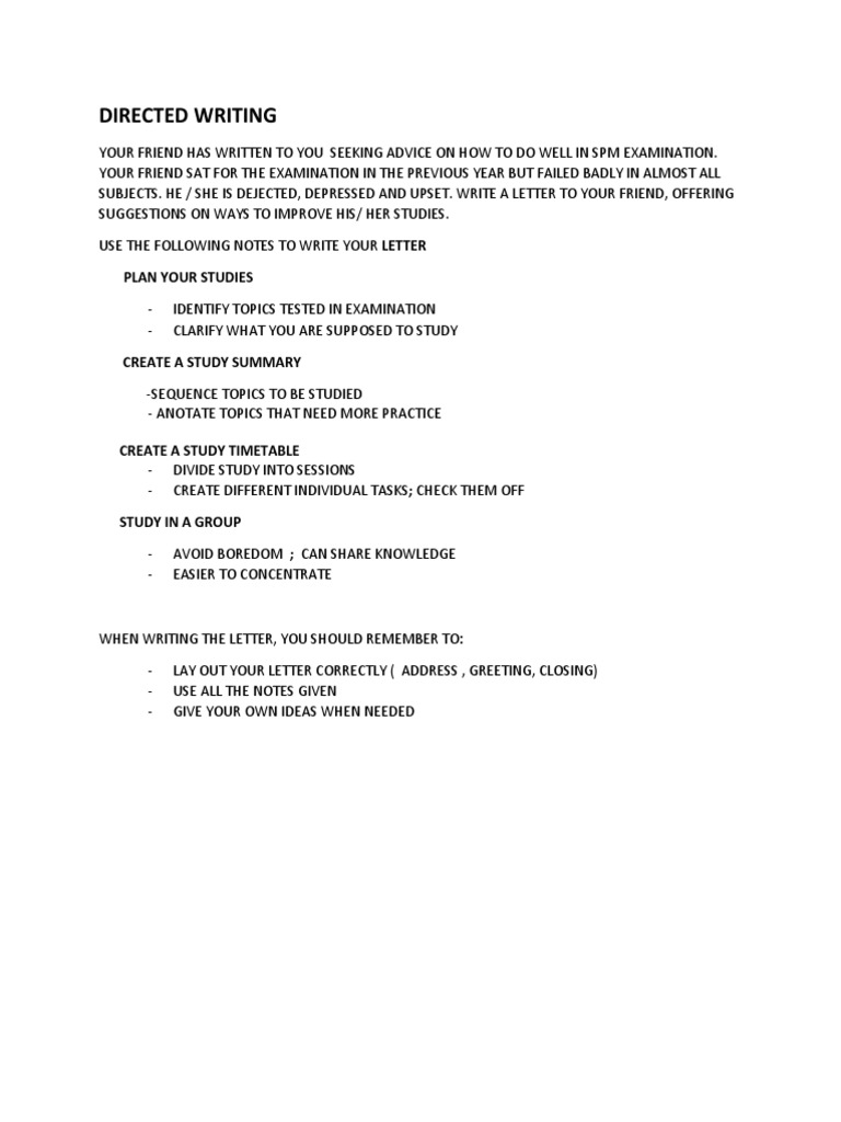 Directed Writing: Plan Your Studies | PDF | Cognition | Cognitive Science