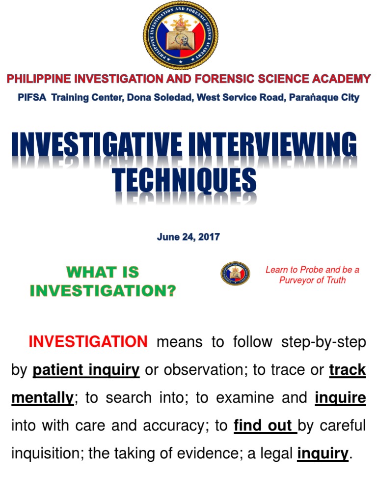 Investigative Interviewing Techniques | PDF | Witness | Anger