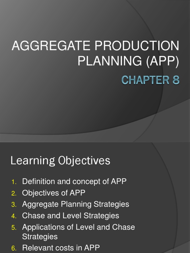 CHAPTER 8 - Aggregate Production Planning | PDF | Overtime | Inventory