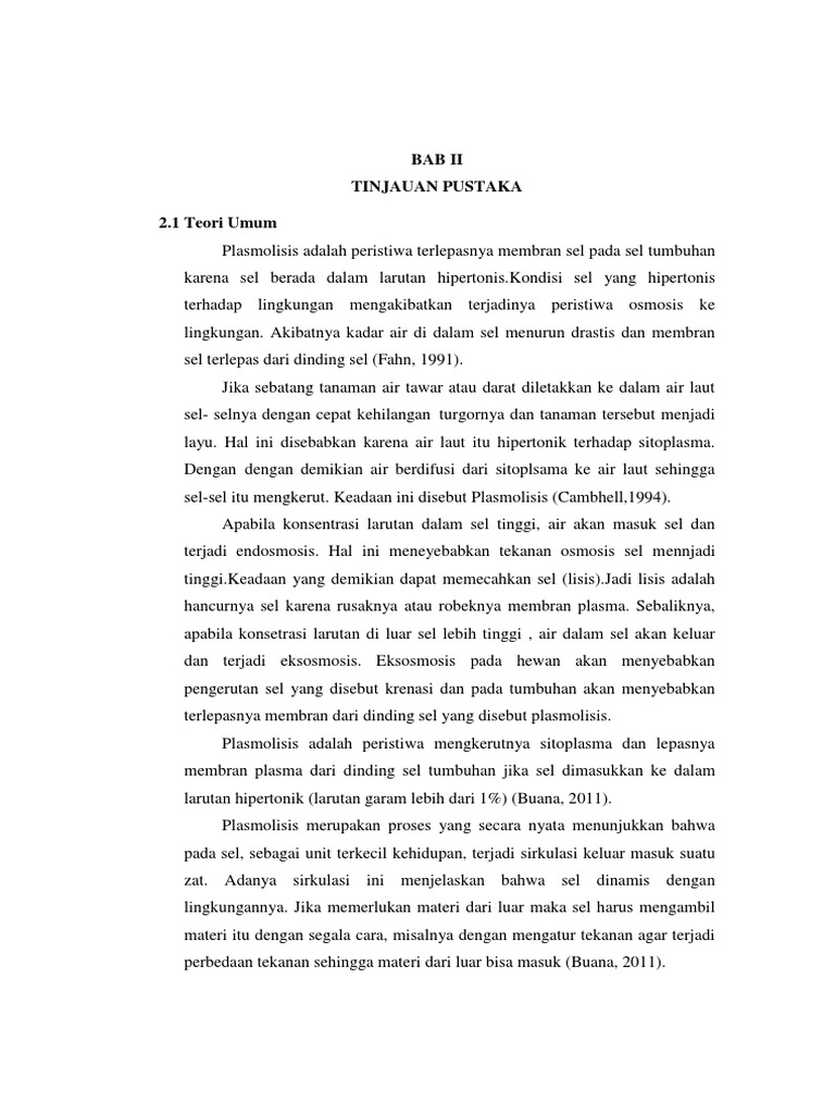 BAB II1 Plasmolisis | PDF