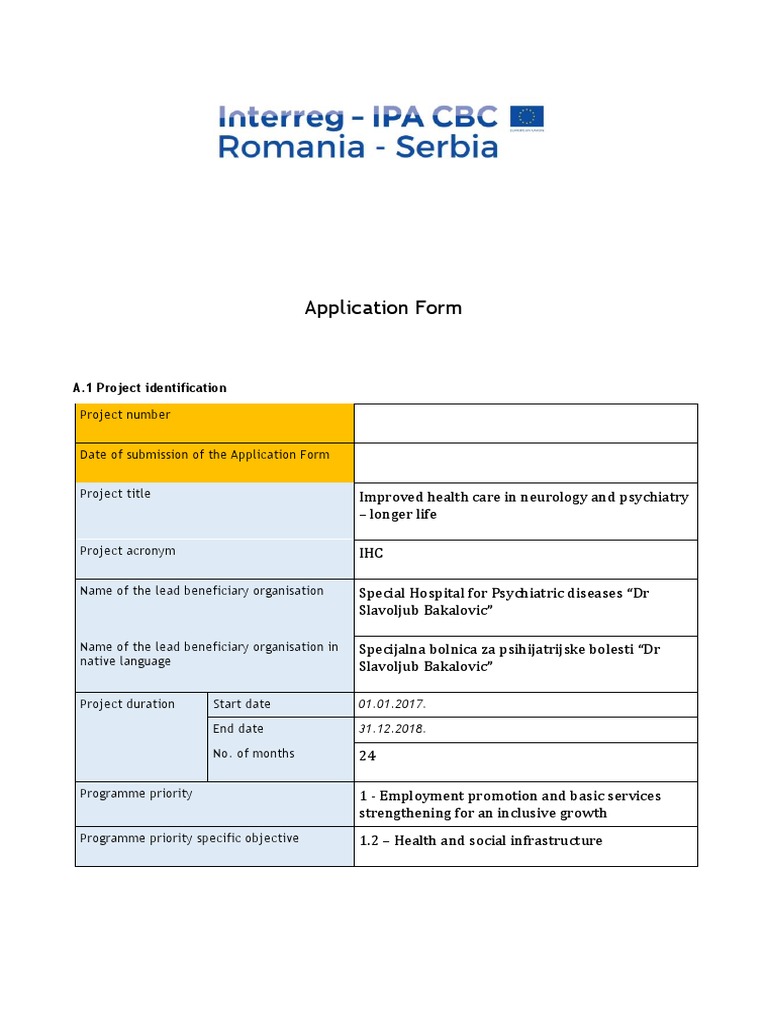 Application Form IHC | PDF | Mental Disorder | Psychiatry