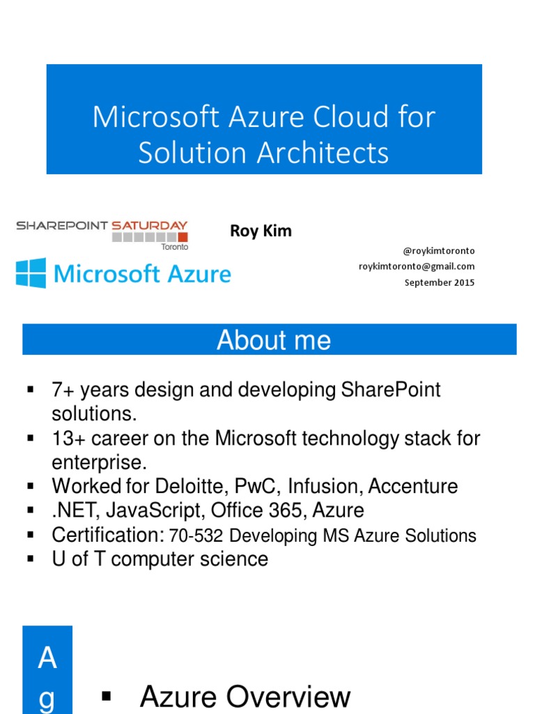 Microsoft Azure Cloud For Solution Architects | PDF | Platform As A ...