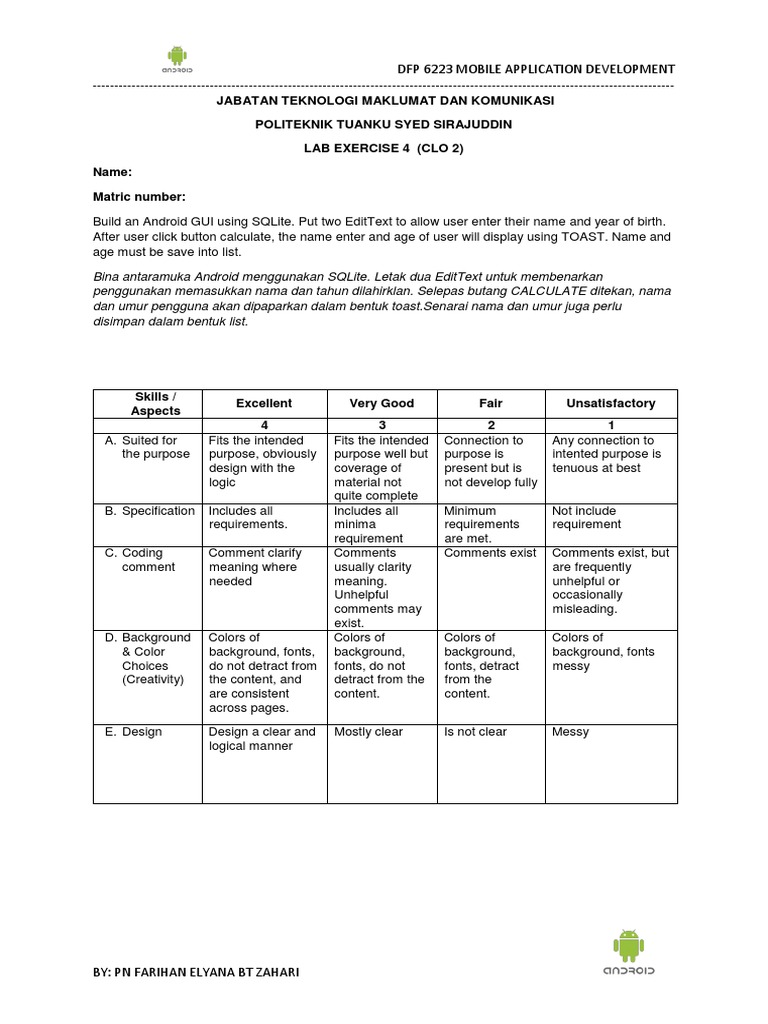 Lab4 Latihan Mobile Download Free Pdf Areas Of Computer Science Application Software